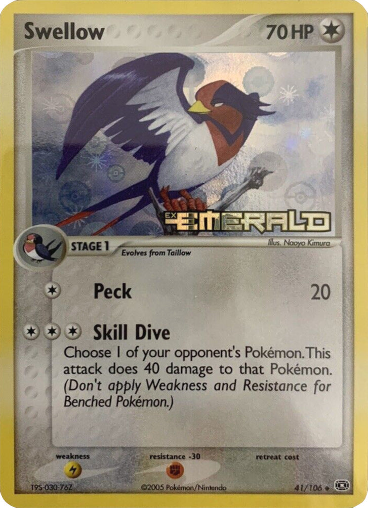 Swellow (41/106) (Stamped) [EX: Emerald] – Danireon Cards & Games