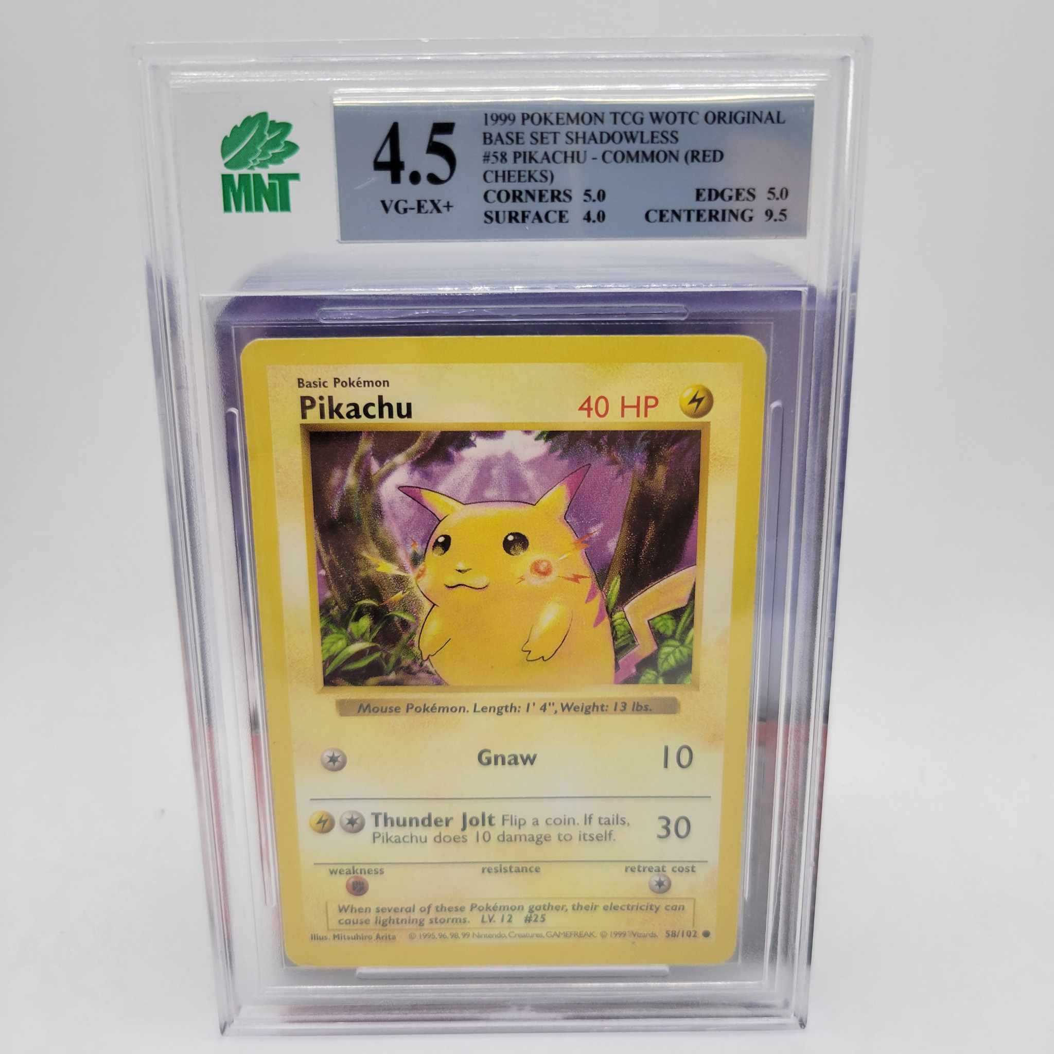MNT 4.5 Red Cheeks Pikachu Shadowless - Base Set English – Danireon ...