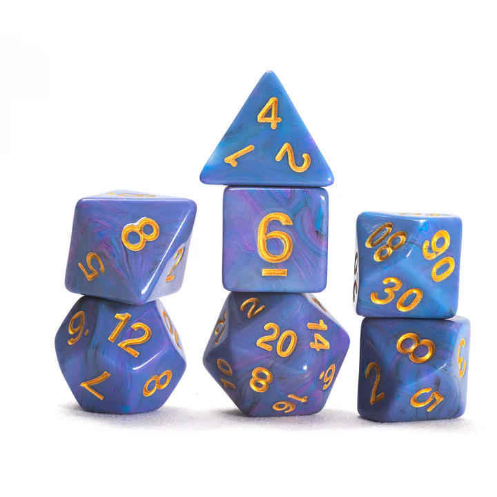 Sirius Dice - Blue Unicorn - Resin 7-Die Set – Danireon Cards & Games