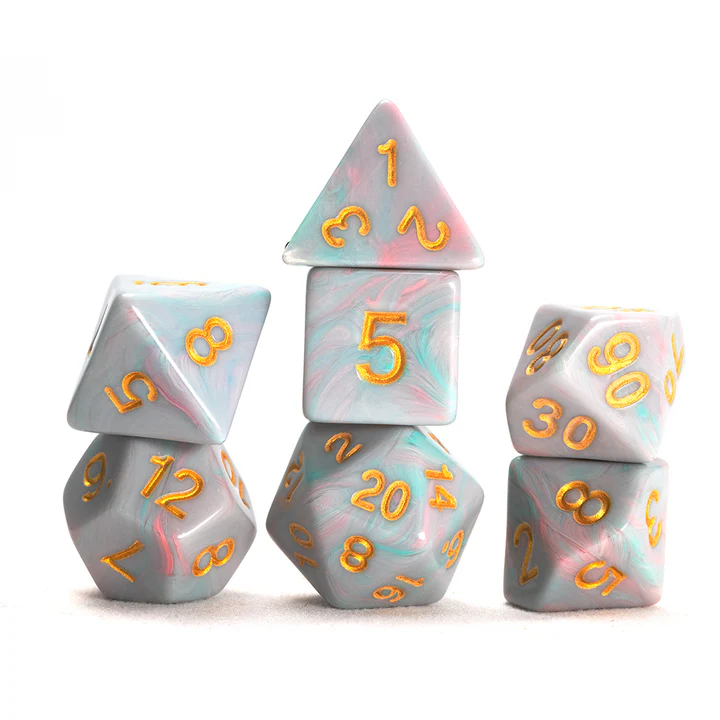 Sirius Dice - Teal Unicorn - Resin 7-Die Set – Danireon Cards & Games