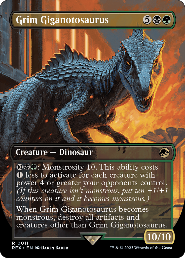 Grim Giganotosaurus (REX-011) - Jurassic World Collection (Borderless) – Danireon Cards & Games